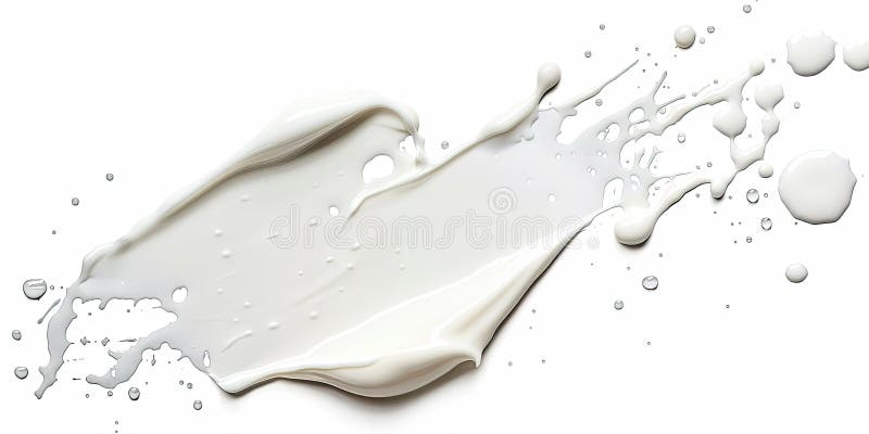 Abstract Cream Splash Pattern on White Background. Creative Liquid Art ...