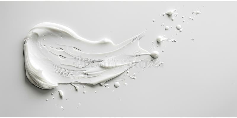 Abstract Cream Splash Pattern on White Background. Creative Liquid Art ...