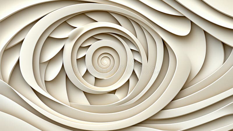 Abstract Cream Swirling Concentric Shapes Hypnotic Design - Generative ...