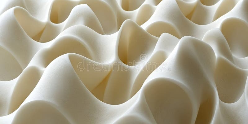 Abstract Cream Wave Pattern Background Texture Design 3D Art Soft White ...