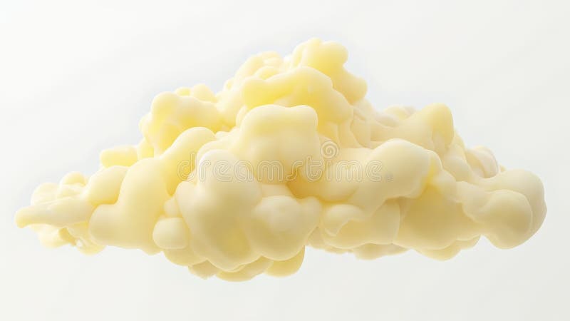 Abstract Creamy Cloud: Soft Fluid Form on Light Background Stock Image ...