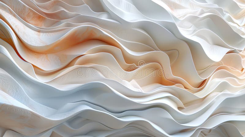Abstract Creamy Waves Texture with Aesthetic Curves Stock Illustration ...