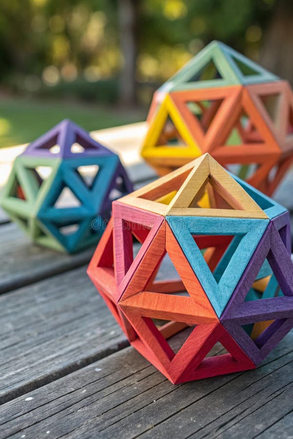 Abstract Creation Made from 3D Geometric Shapes Stock Illustration ...