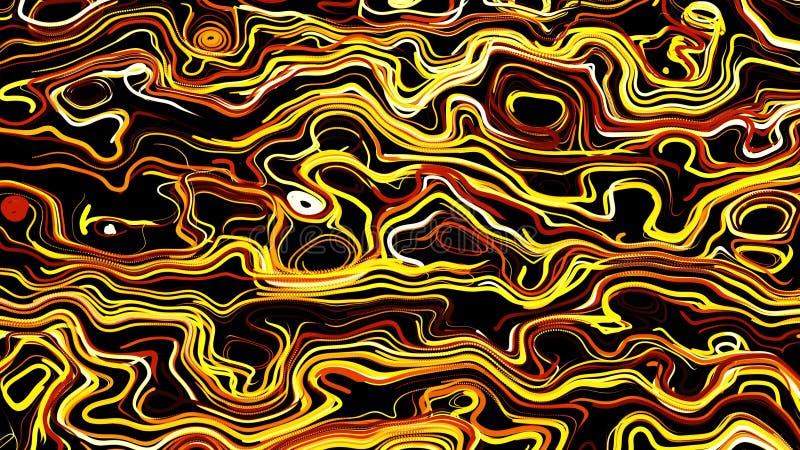 Abstract Creative Bg with Curled Lines Like Yellow Trails on Surface ...
