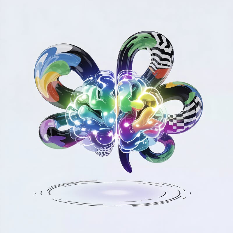 Abstract Creative Brain Illustration Representing Cognitive ...