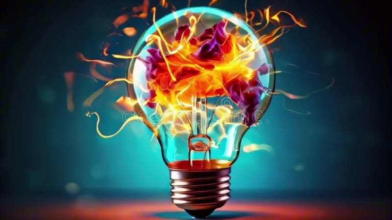 Abstract Creative Business Light Bulb Explodes with Colorful Paint ...