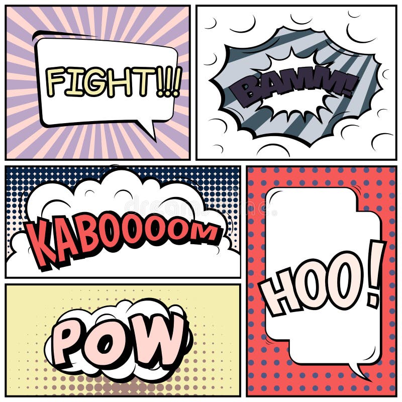 Abstract Creative Concept Comic Pop Art Style Blank, Layout Template ...