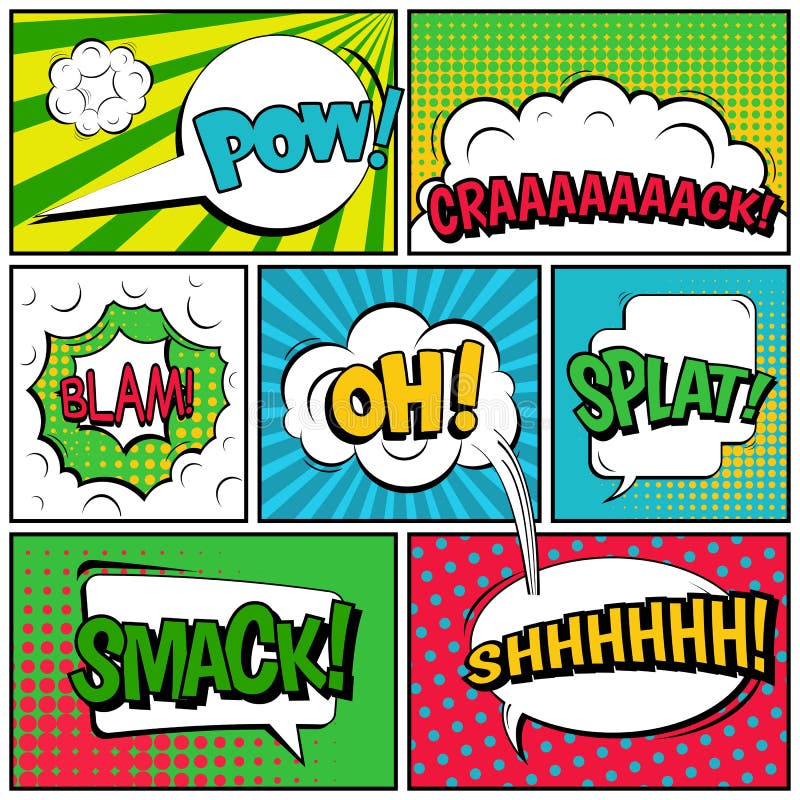 Abstract Creative Concept Comic Pop Art Style Blank, Layout Template ...