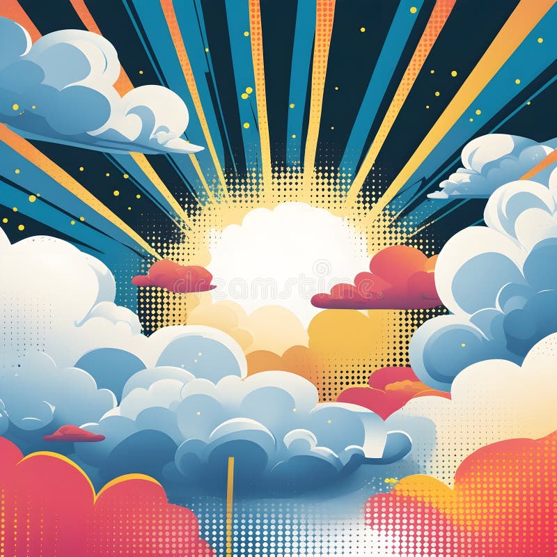 Abstract Creative Concept Comics Pop Art Style Blank Layout Template ...