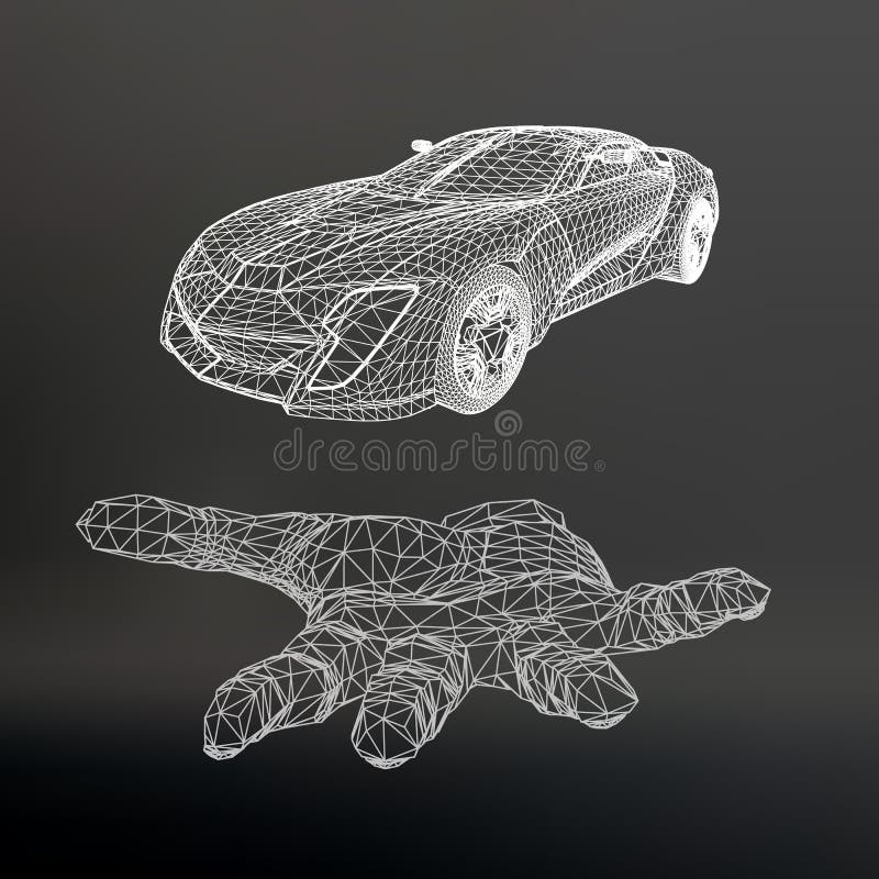 Abstract Creative Concept Vector Background of 3d Car Model. Sports Car ...