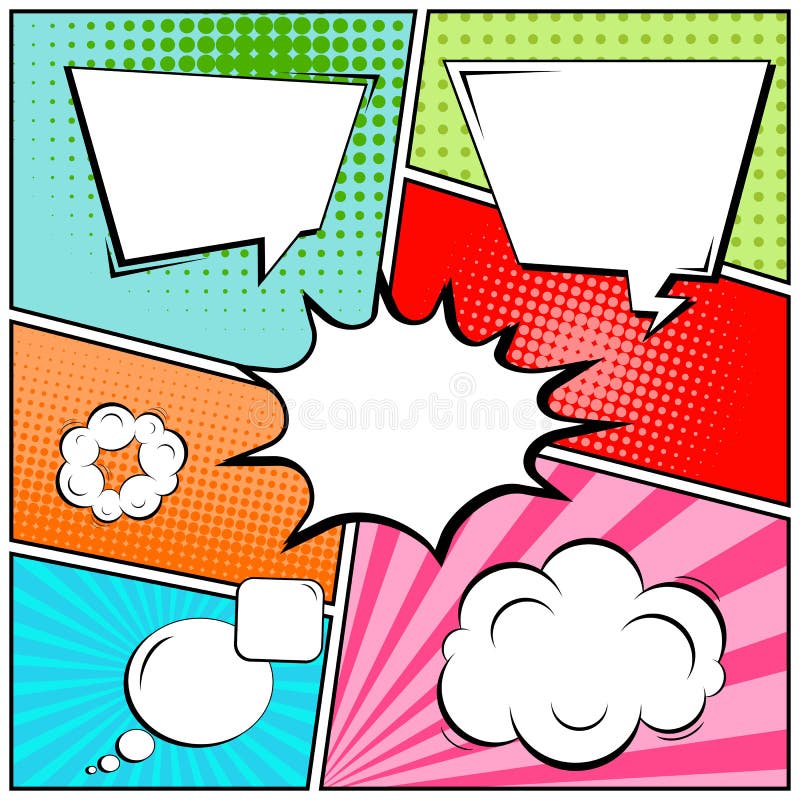 Abstract Creative Concept Vector Comic Pop Art Style Blank, Layout ...