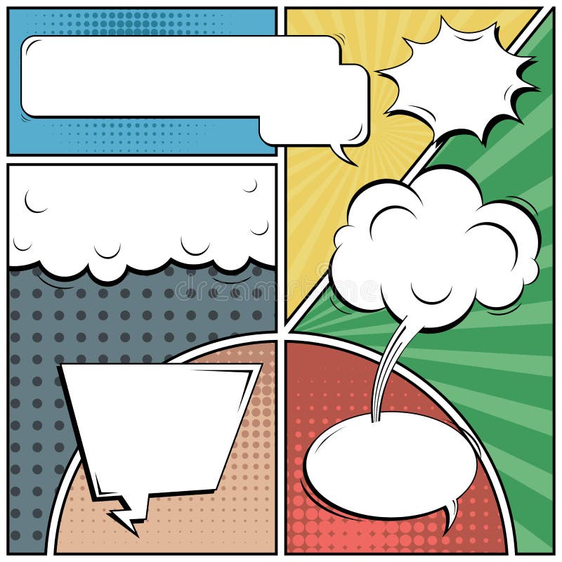 Abstract Creative Concept Vector Comic Pop Art Style Blank, Layout ...