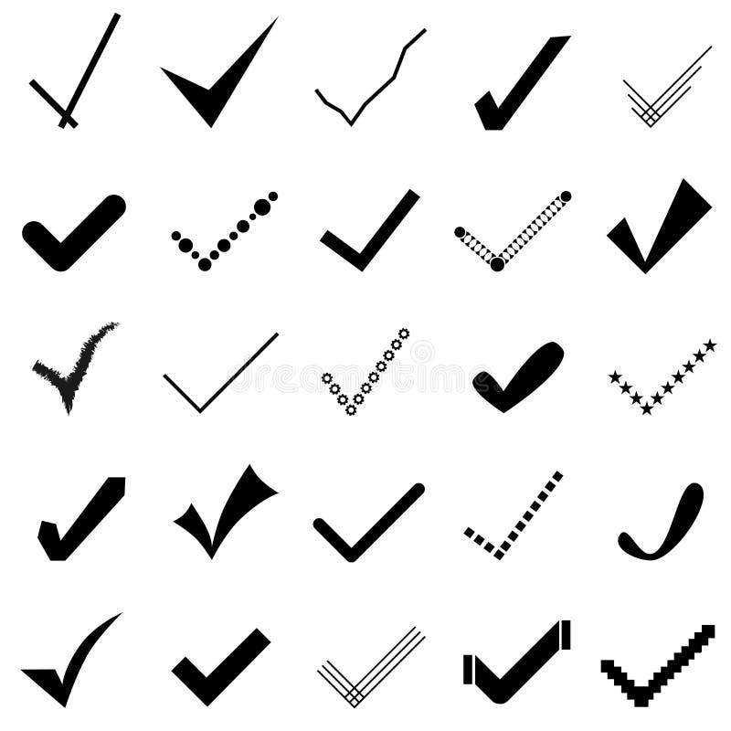Abstract Creative Concept Vector Icon Set of Check Marks for Web and ...