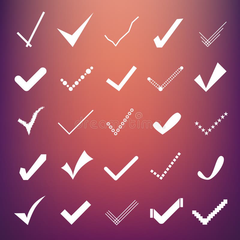Abstract Creative Concept Vector Icon Set of Check Marks for Web and ...