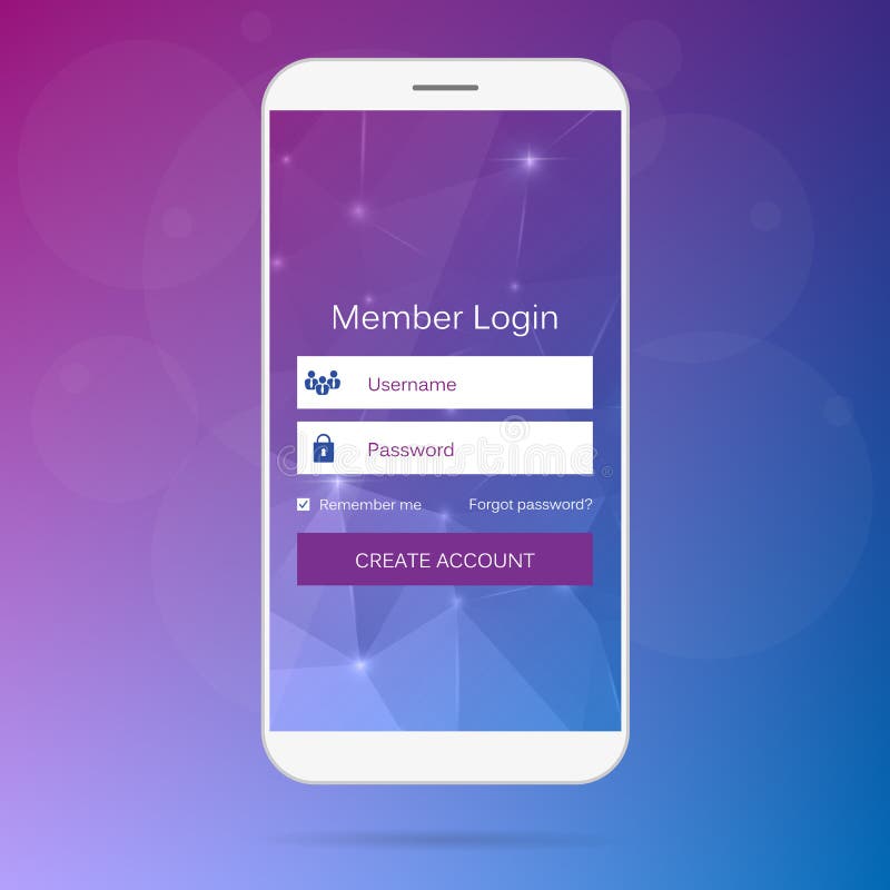 Abstract Creative Concept Vector Member Login Form Interface. for Web ...