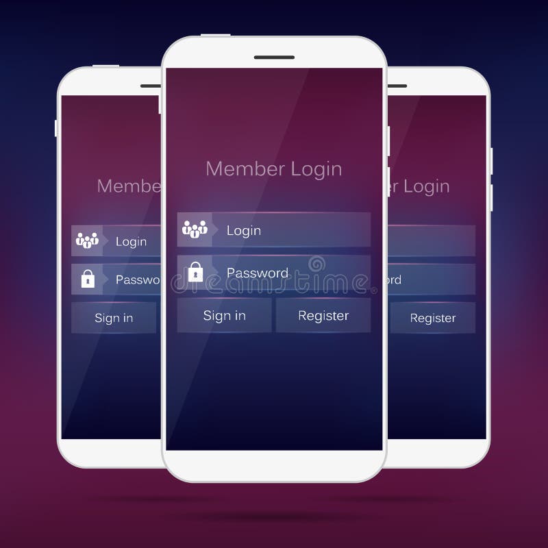 Abstract Creative Concept Vector Member Login Form Interface. for Web ...