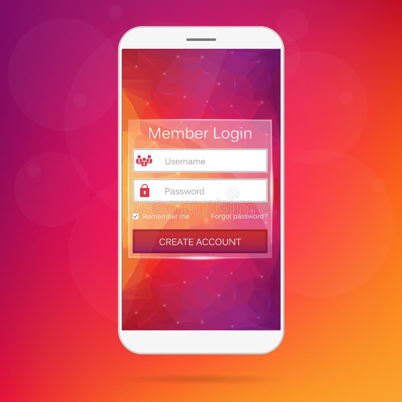Abstract Creative Concept Vector Member Login Form Interface. for Web ... Abstract Creative Concept Vector Member Login Form Interface. for Web ...