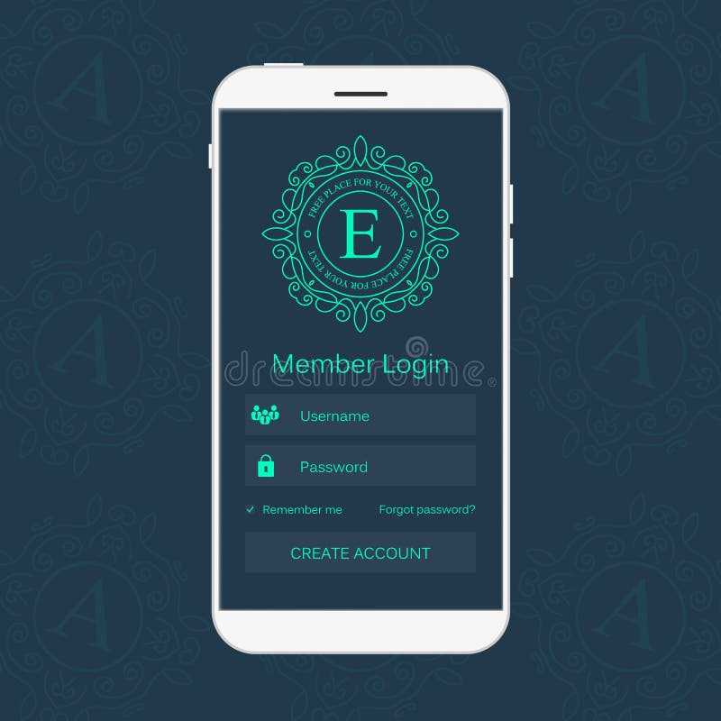 Abstract Creative Concept Vector Member Login Form Interface. for Web ...