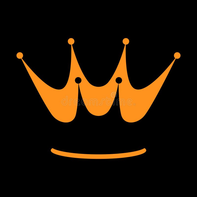 Abstract Crown Symbol on Black Backdrop Stock Vector - Illustration of ...