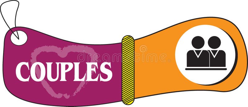 Creative Design Couples Images Tag with Web Button Stock Illustration ...