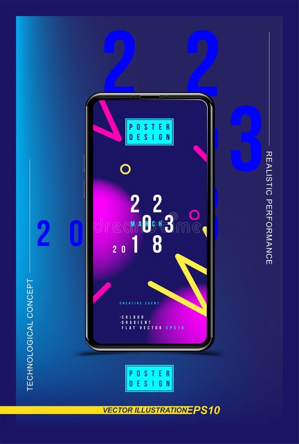 Abstract Creative Design Poster in Smartphone with Fluid and Colorful ...