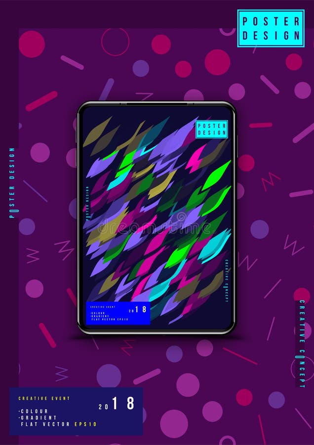 Abstract Creative Design Poster in Tablet with Fluid and Colorful ...