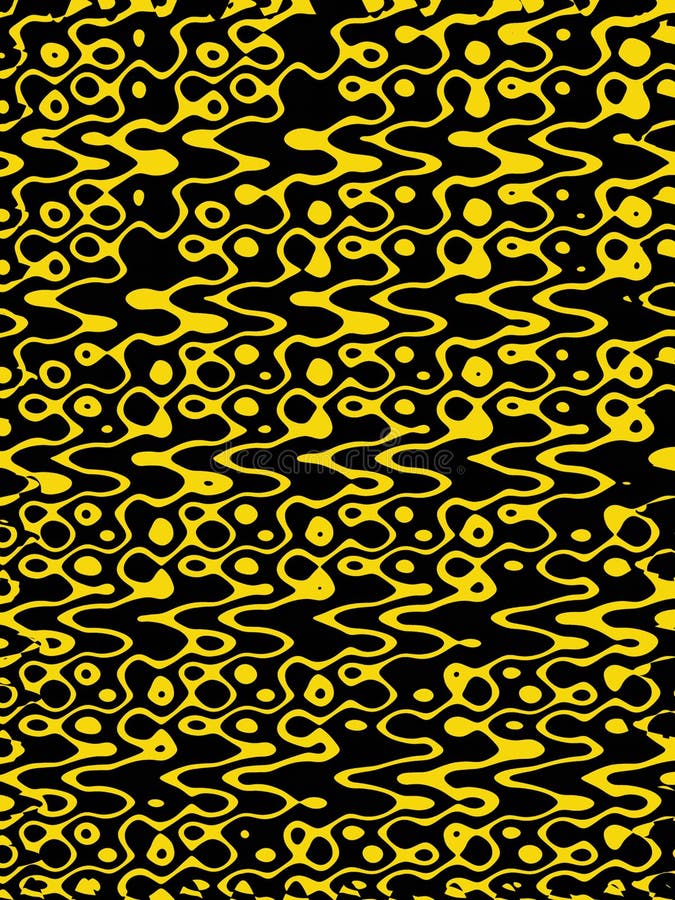 Abstract Creative Digital Contemporary Art Yellow and Black Design ...