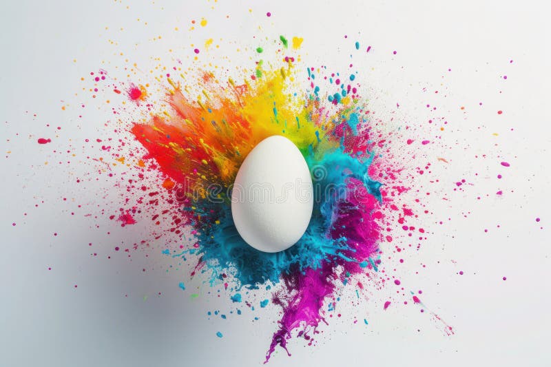 Abstract Creative Easter Egg Inside Colourful Explosion Stock Photo ...