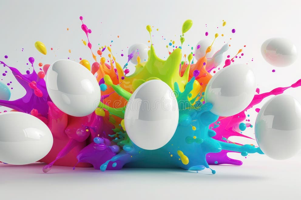 Abstract Creative Easter Egg Inside Colourful Explosion Stock Image ...