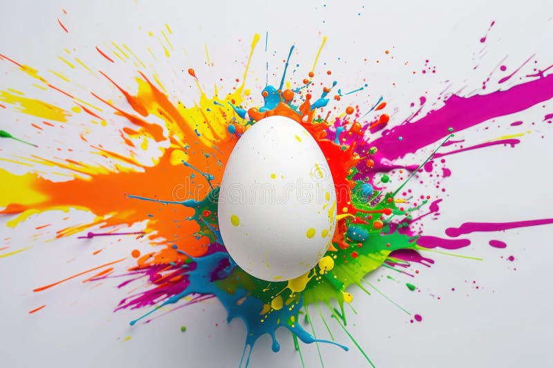Abstract Creative Easter Egg Inside Colourful Explosion Stock Photo ...