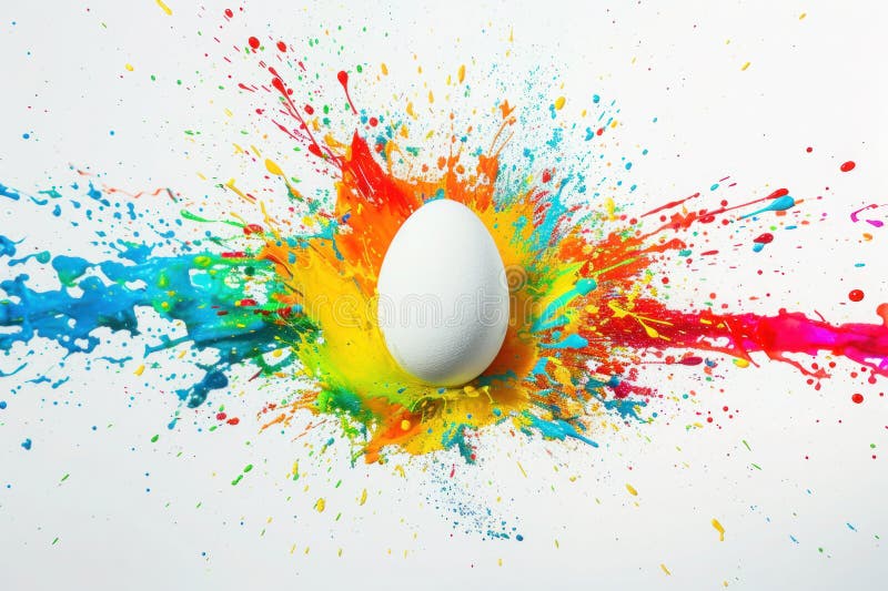 Abstract Creative Easter Egg Inside Colourful Explosion Stock Image ...