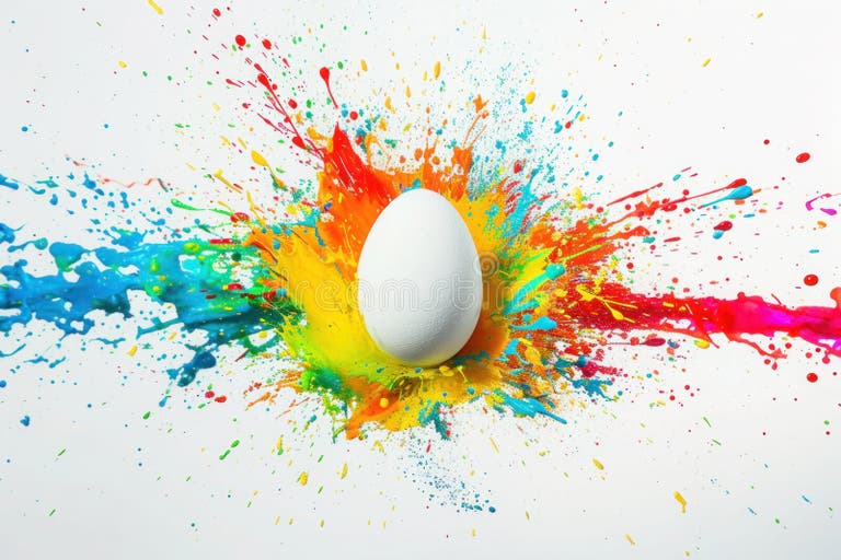 Abstract Creative Easter Egg Inside Colourful Explosion Stock Image ...