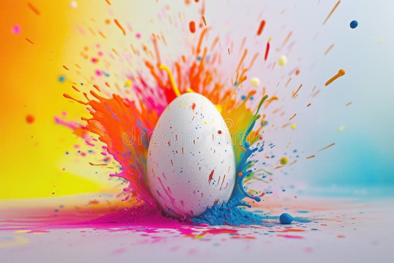 Abstract Creative Easter Egg Inside Colourful Explosion Stock Image ...