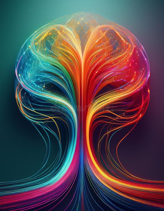 Abstract Creative Flow of Ideas Represented As Colorful Lines ...