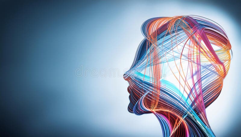 Abstract Creative Flow of Ideas Represented As Colorful Lines ...