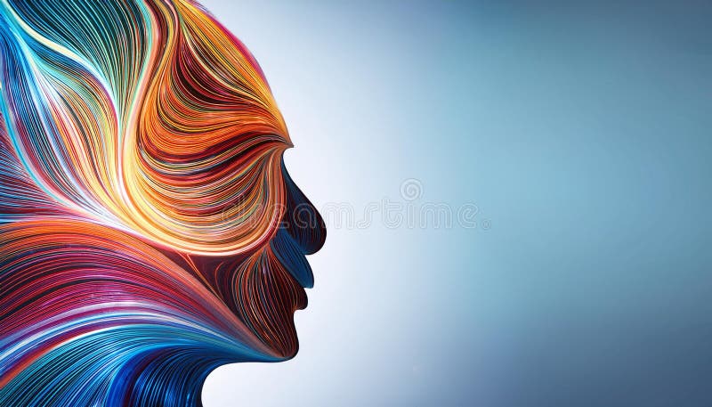 Abstract Creative Flow of Ideas Represented As Colorful Lines ...