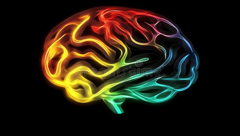 Abstract Creative Flow of Ideas Represented by Colored Lines Connecting ...