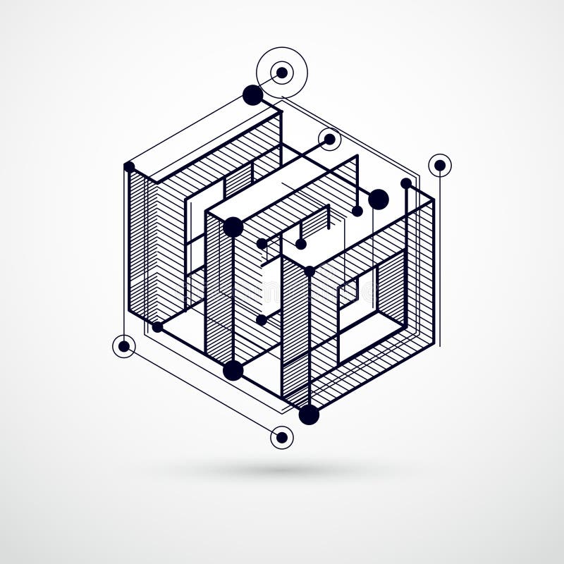 Abstract Creative Geometric Art with a Variety of Geometric Elements ...