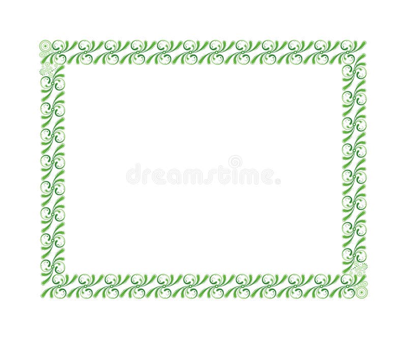 Abstract Creative Green Floral Border Stock Vector - Illustration of ...