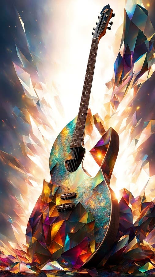 Abstract Creative Guitar Artwork Stock Illustration - Illustration of ...