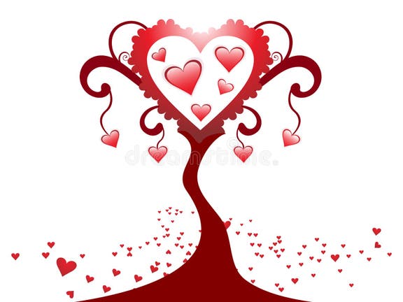 Abstract Creative Heart Tree Design Stock Vector - Illustration of ...