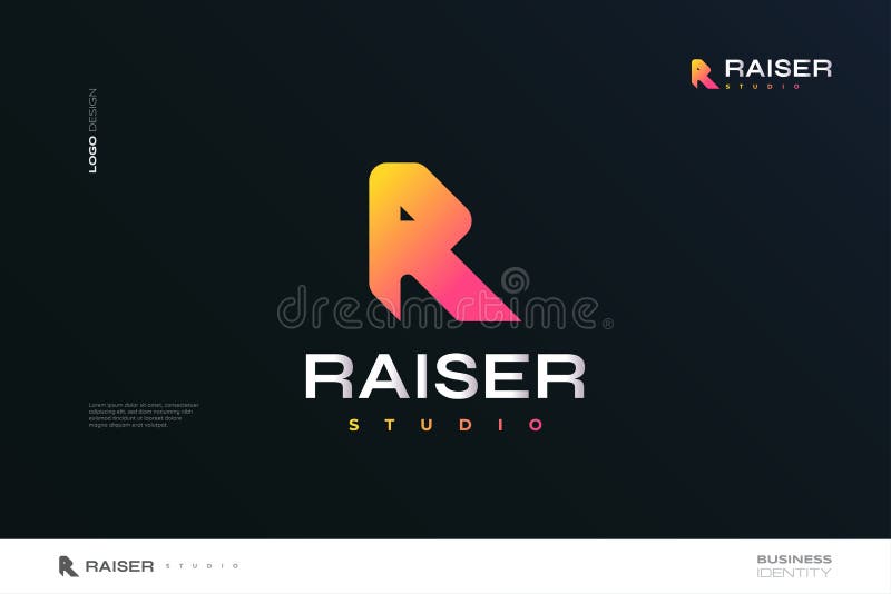 Abstract and Creative Letter R Logo Design in Orange Gradient Concept ...