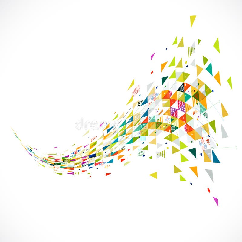 Abstract Creative Mix Geometrical with Flag Flow Shape Stock Vector ...