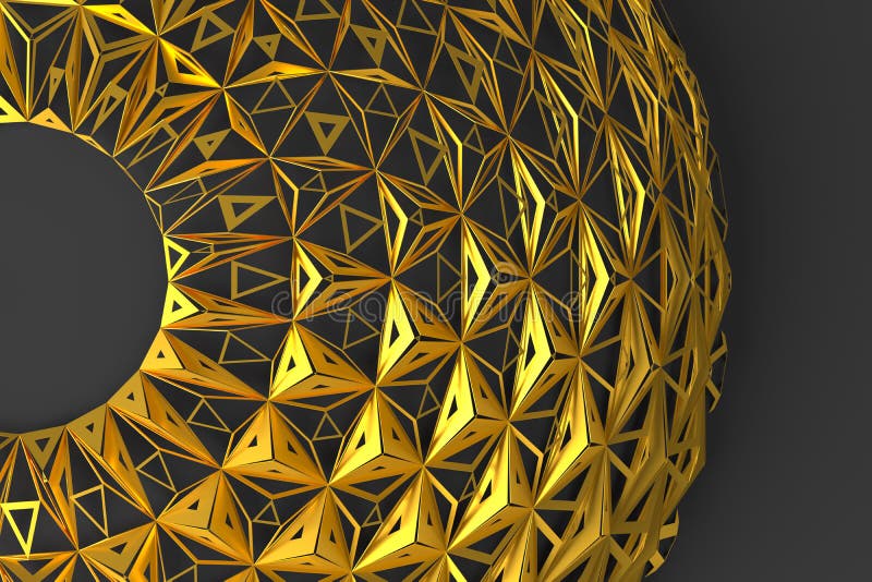 Abstract Creative Modern Gold and White 3D Three-dimensional Sphere ...