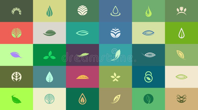 30 Abstract and Creative Natural Themed Logo Design Templates Stock ...