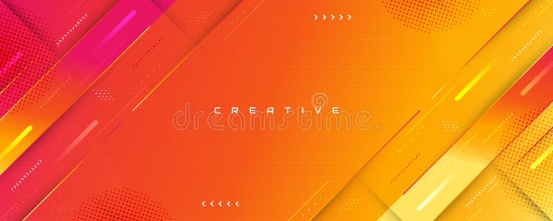Abstract and Creative Orange Gradient Background with Modern Technology ...