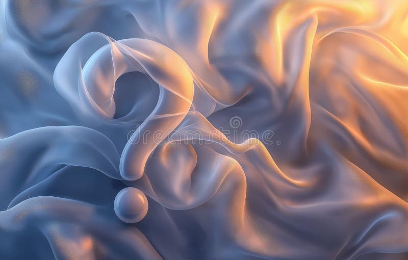 A Abstract Creative Question Mark on Silk Fabric Cloth Ai Generated Art ...