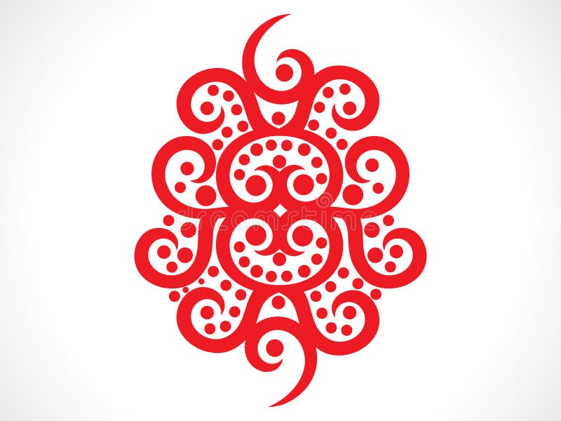 Abstract Creative Red Floral Stock Vector - Illustration of swirl ...