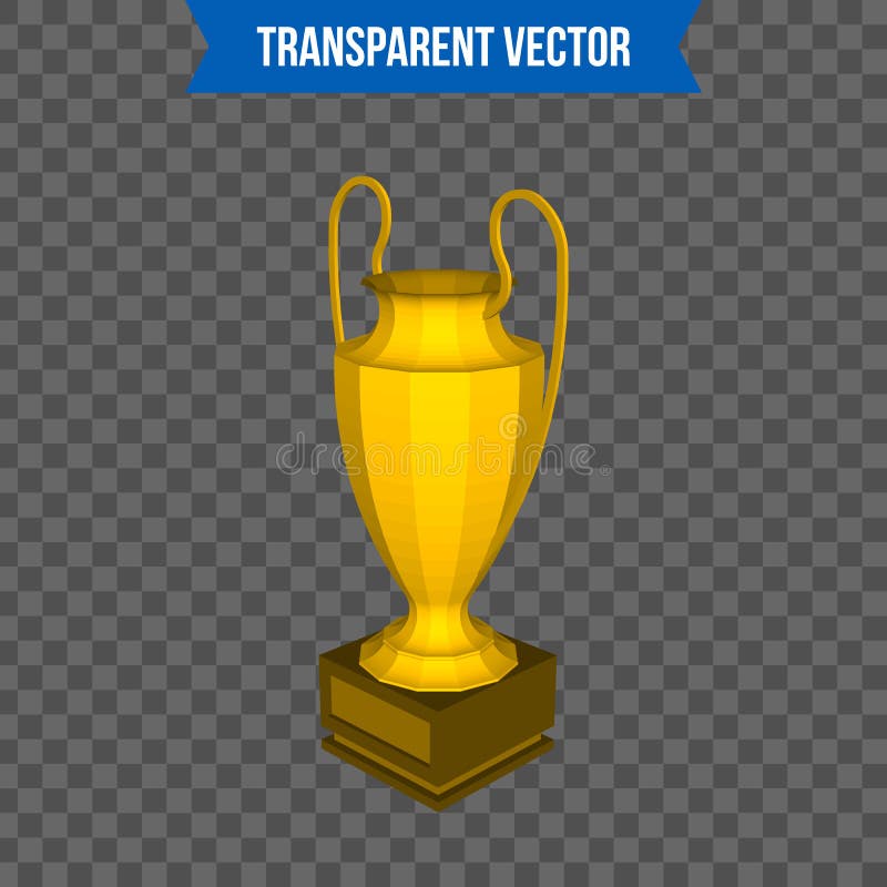 Abstract Creative Trophy Cup. Isolated Mockup on Background. Isometric ...