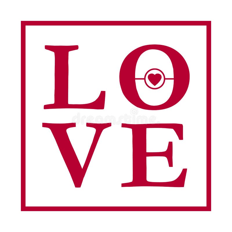 Abstract Creative Vector Design Layout with Lettering - Love ...